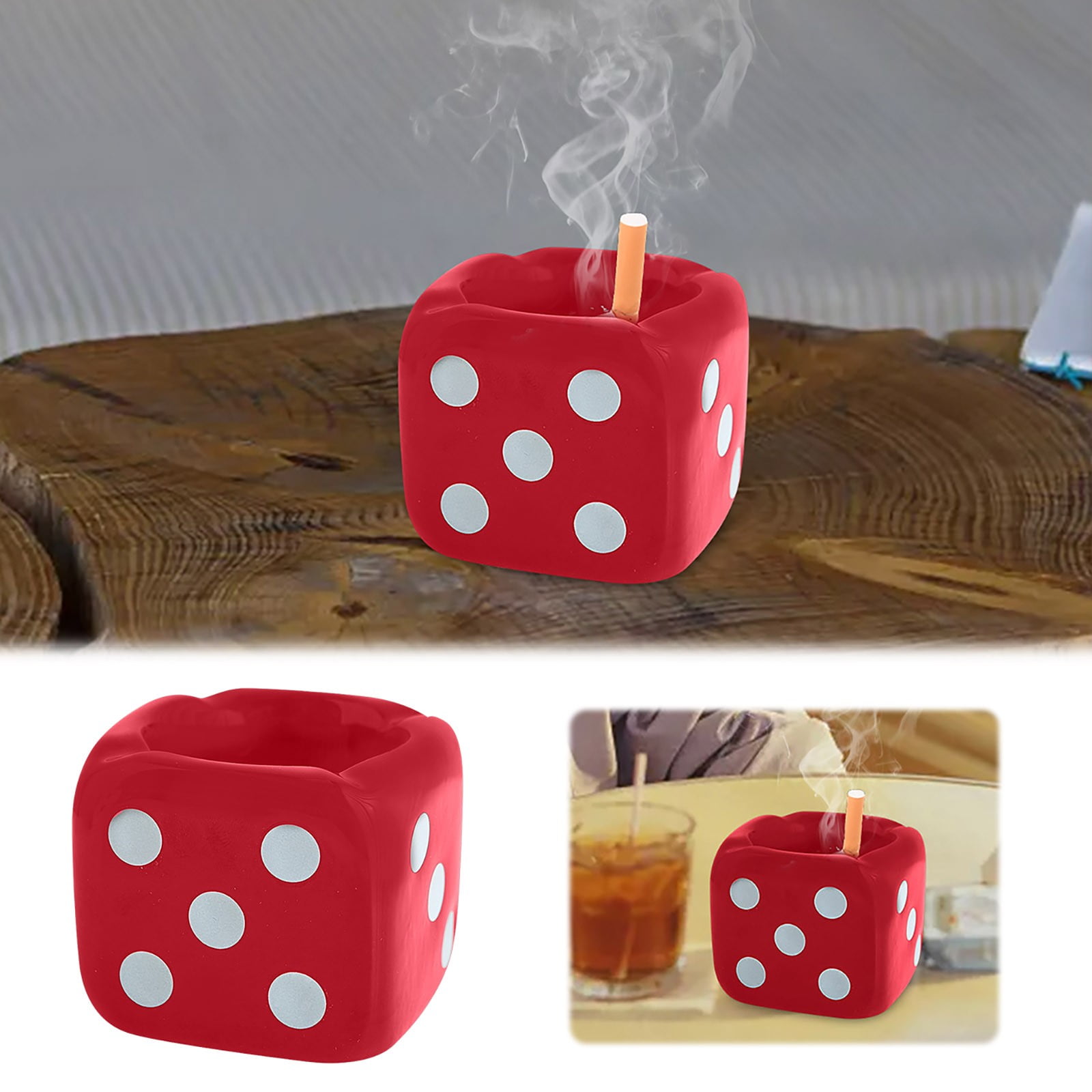 Ceramic Dice Ashtray Novelty Ashtray For Home Car Indoor Outdoor Use ...