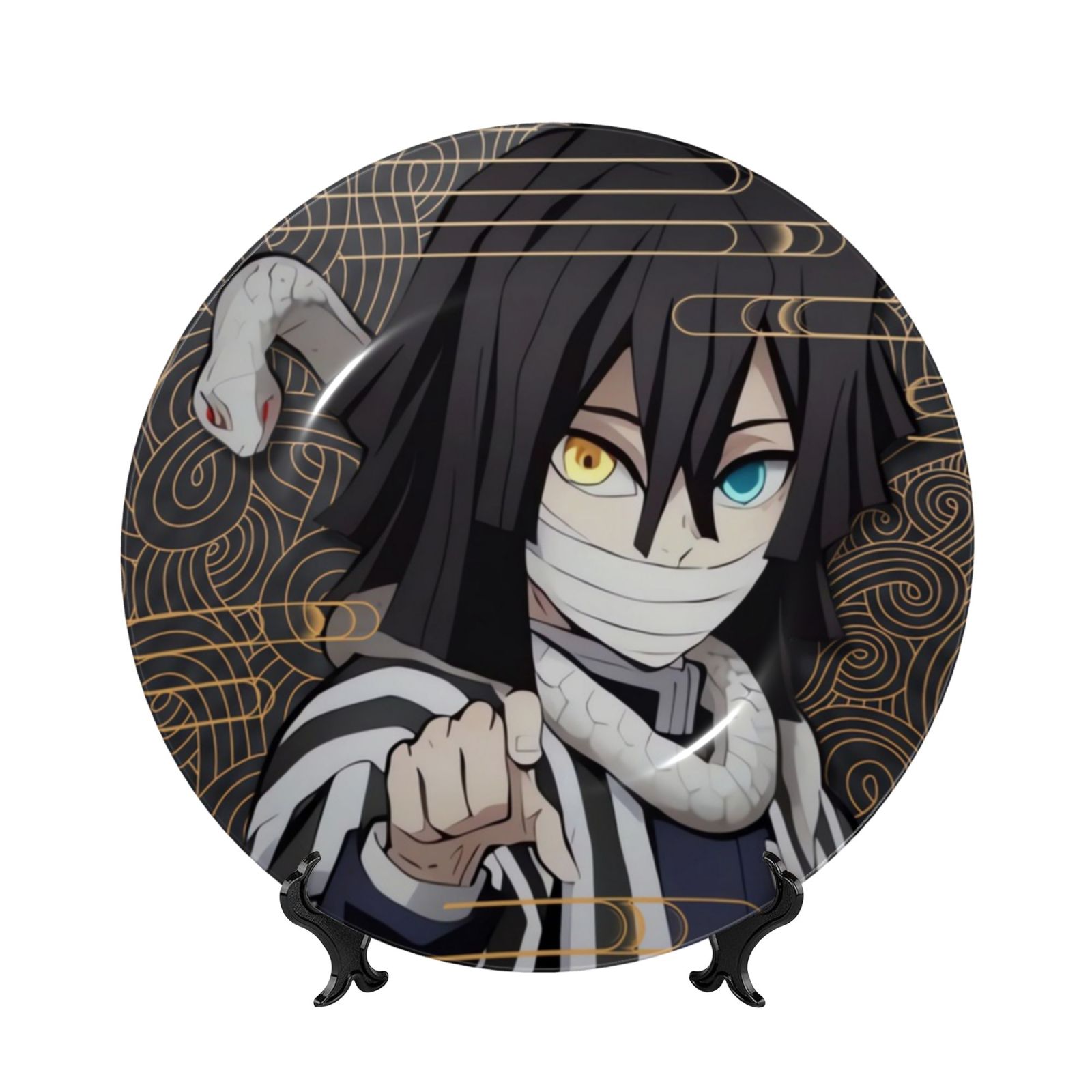 Ceramic Dinner Plates Demon Slayer Iguro Obanai Bone China Decorative ...