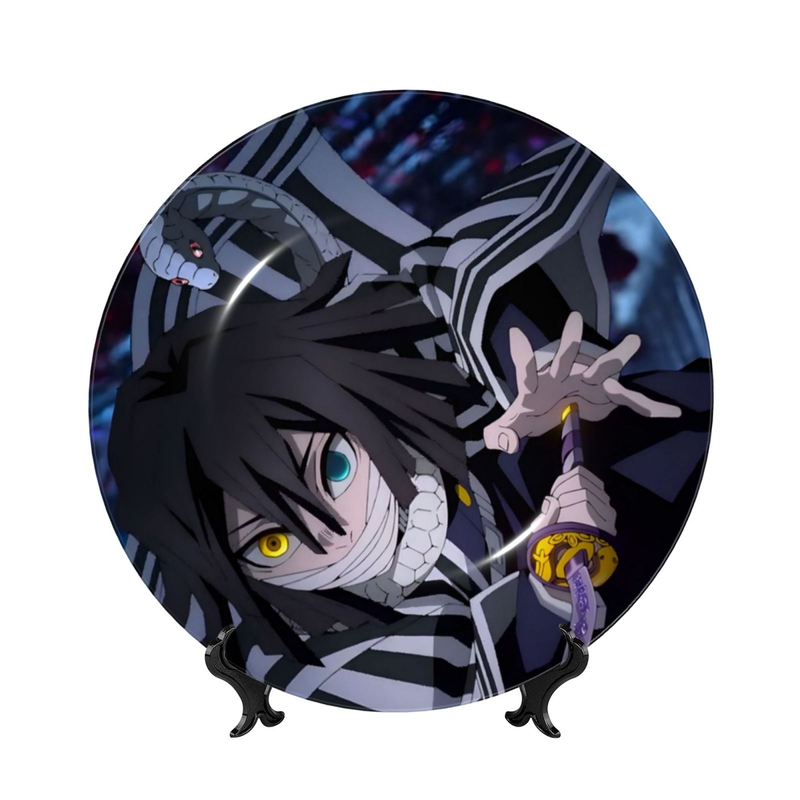 Ceramic Dinner Plates Demon Slayer Iguro Obanai Bone China Decorative ...