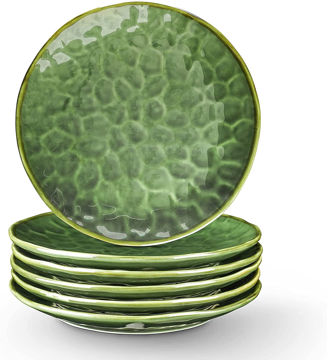 Ceramic Dinner Plates Set, 10.5 Inch, Set of 6, Round, Microwave, Oven ...