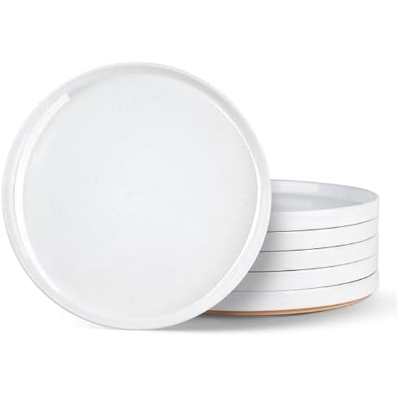 Ceramic Dinner Plates Set of 6, 10.25 Inch Stoneware Plates for Kitchen ...