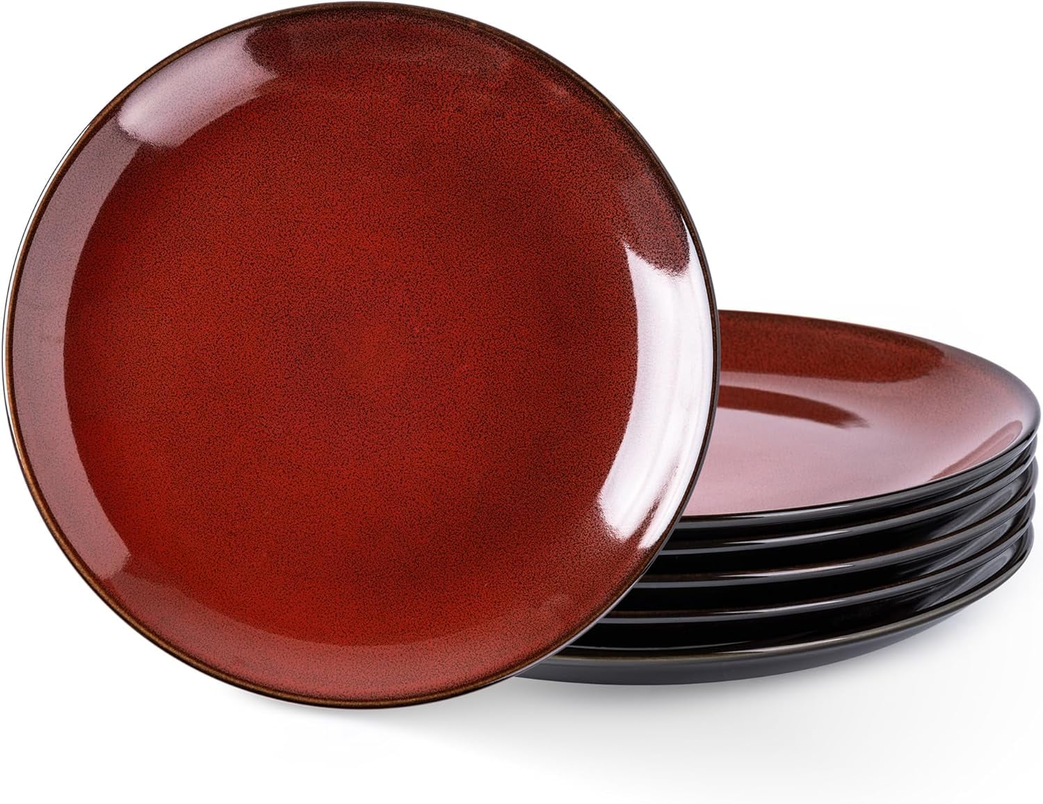 Ceramic Dinner Plates Set of 6, 10.5 Inch Handmade Reactive Glaze ...