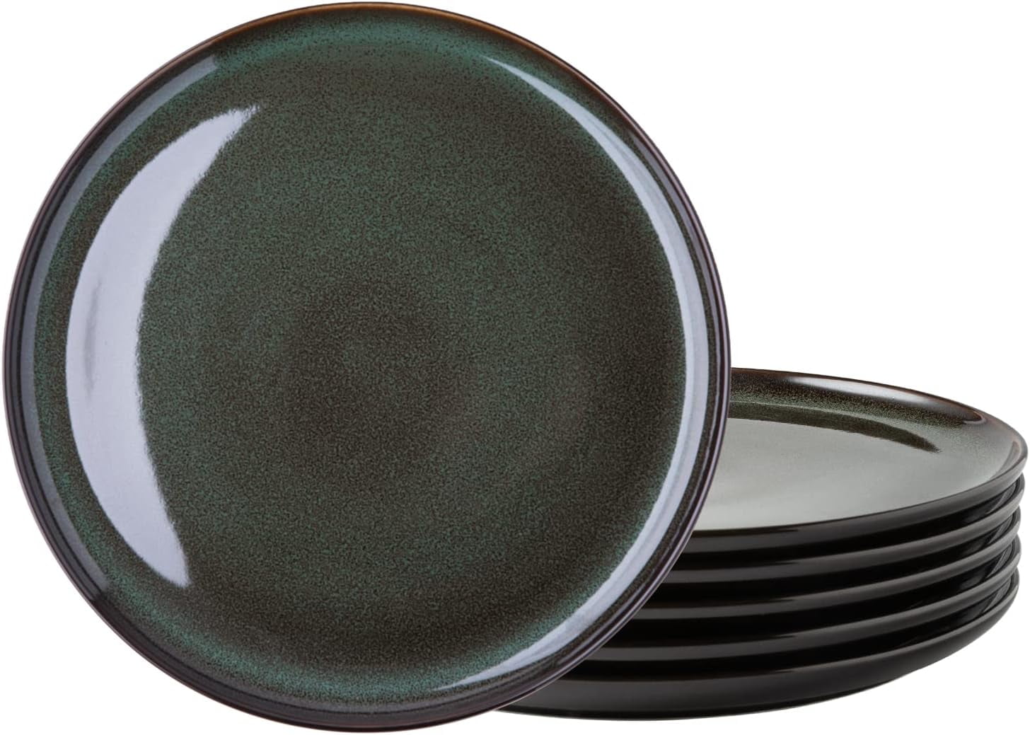 Ceramic Dinner Plates Set of 6,10.5 Inch Reactive Glaze Porcelain ...