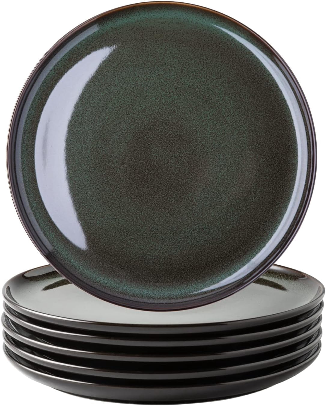 Ceramic Dinner Plates Set of 6, 10.5 Inch Reactive Glaze Porcelain ...