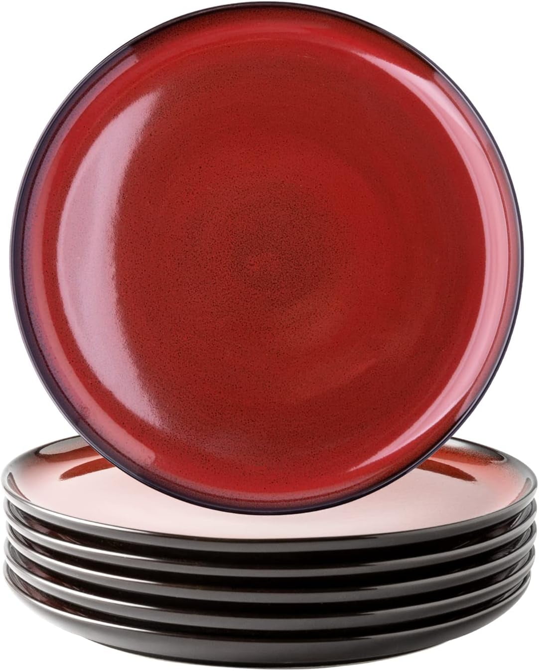 Ceramic Dinner Plates Set of 6, 10.5 Inch Reactive Glaze Porcelain ...