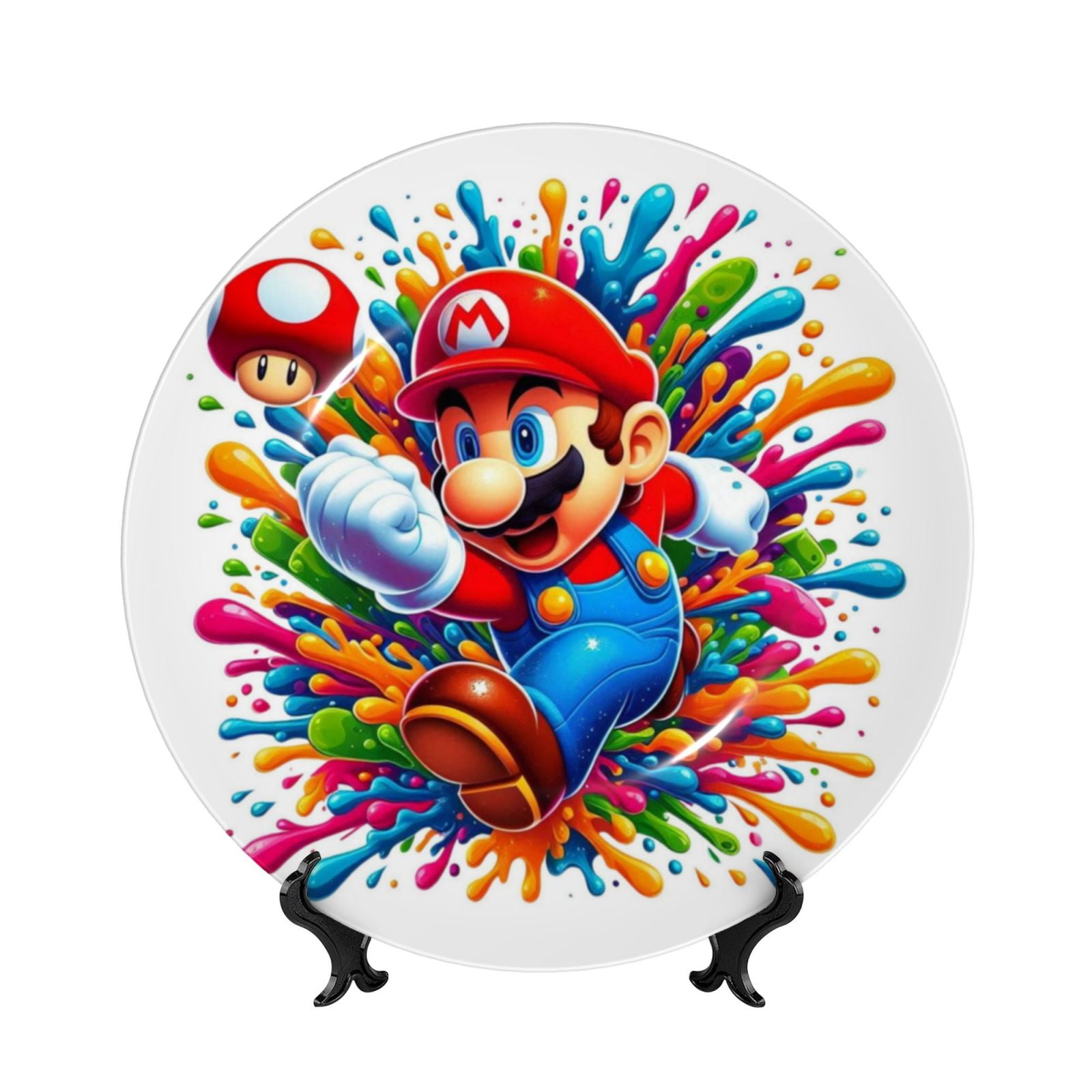 Ceramic Dinner Plates Super Mario Bone China Decorative with Display ...