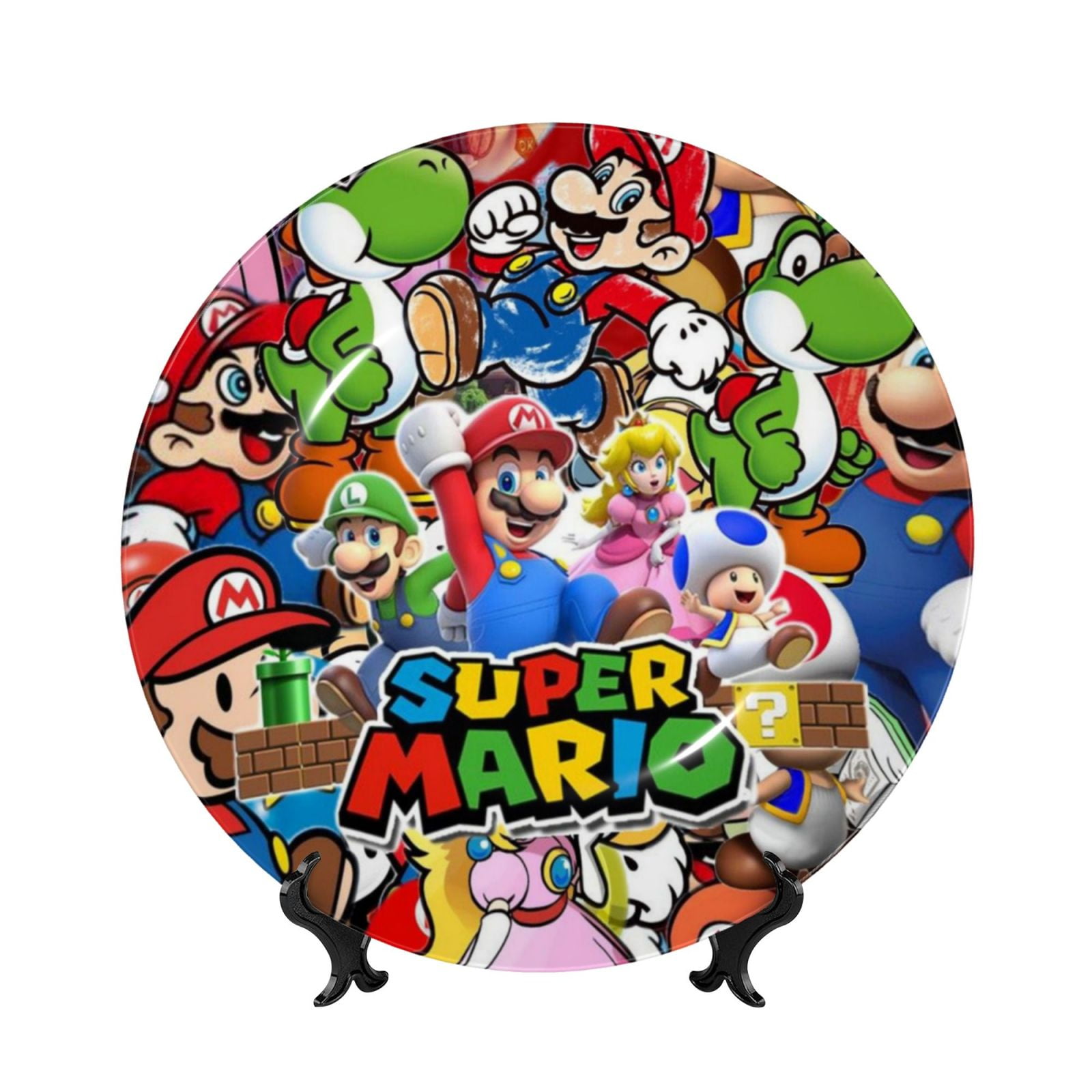 Ceramic Dinner Plates Super Mario Bone China Decorative with Display ...