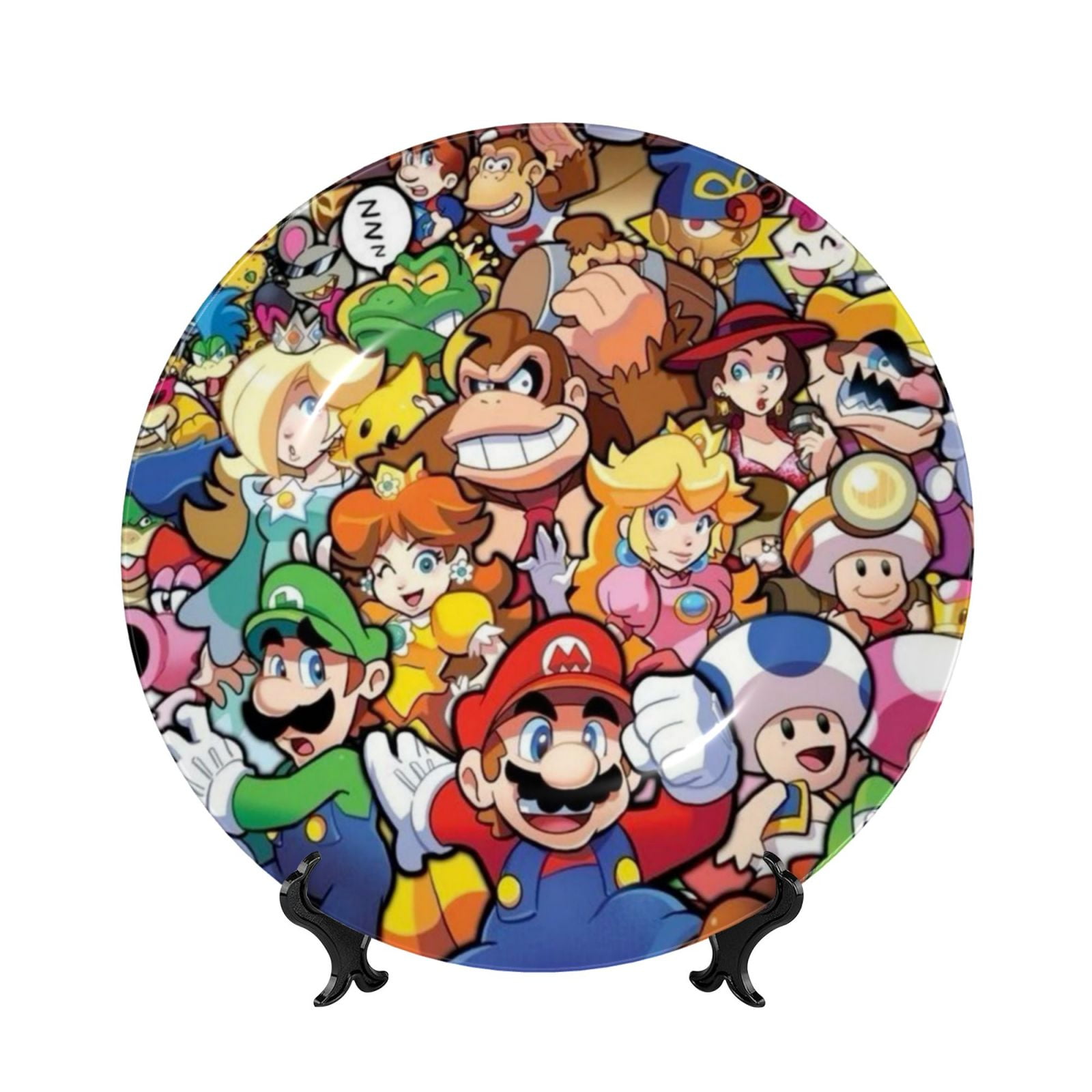 Ceramic Dinner Plates Super Mario Bone China Decorative with Display ...