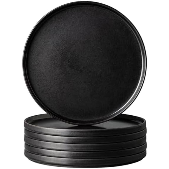 Ceramic Dinner Salad Plates Set of 6, 8.5 Inch Reactive Matte Glaze ...