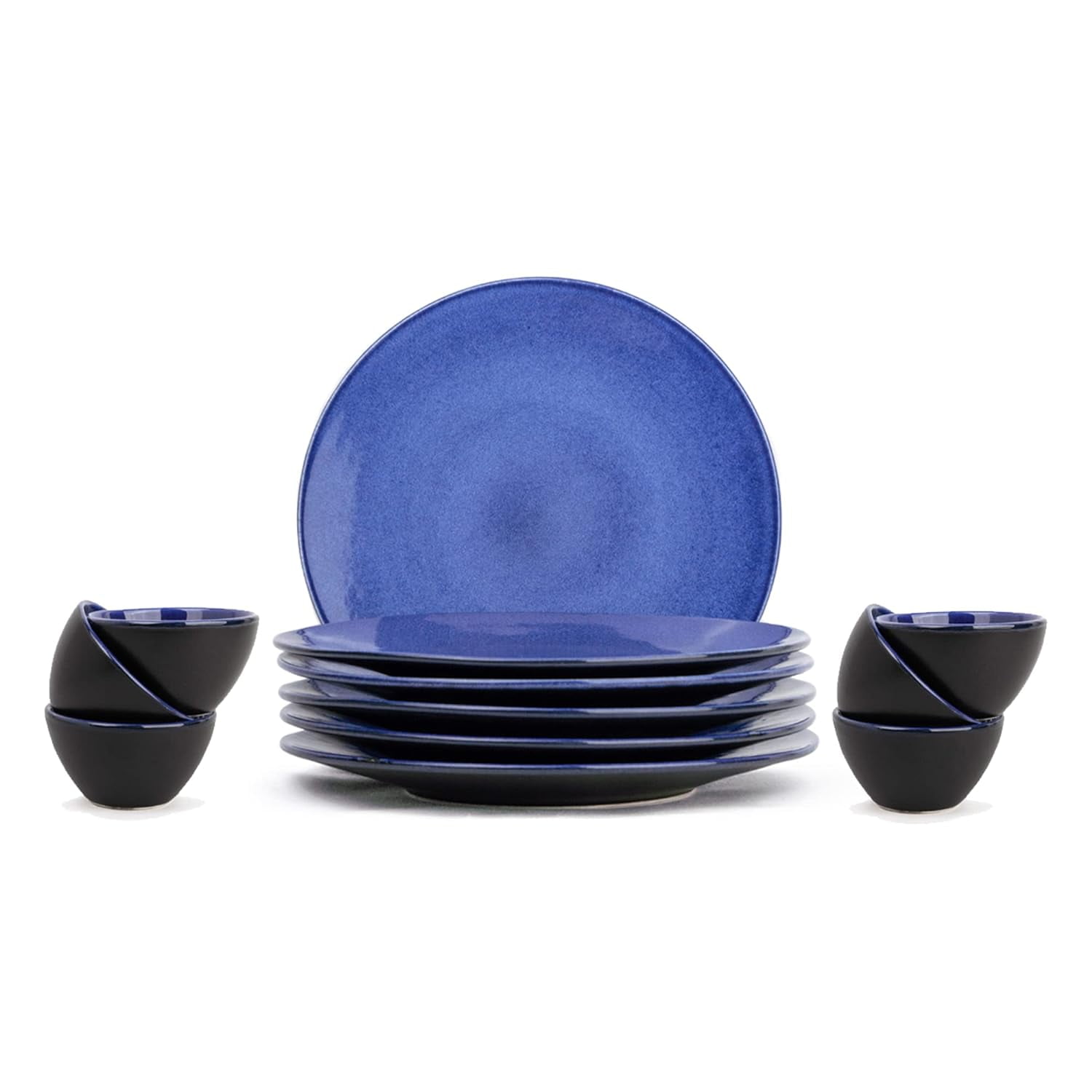 Ceramic Dinner Set Of 12 Pcs, Blue Reactive | Crockery Set For Dining ...