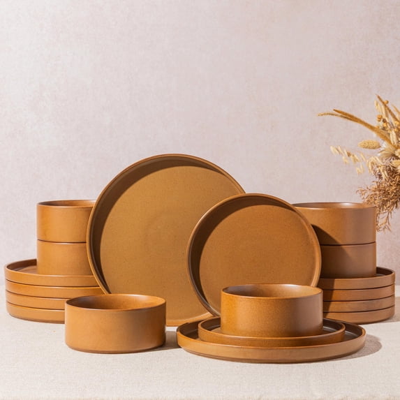Ceramic Dinnerware Set Caramel Service for 4 - Walmart.com