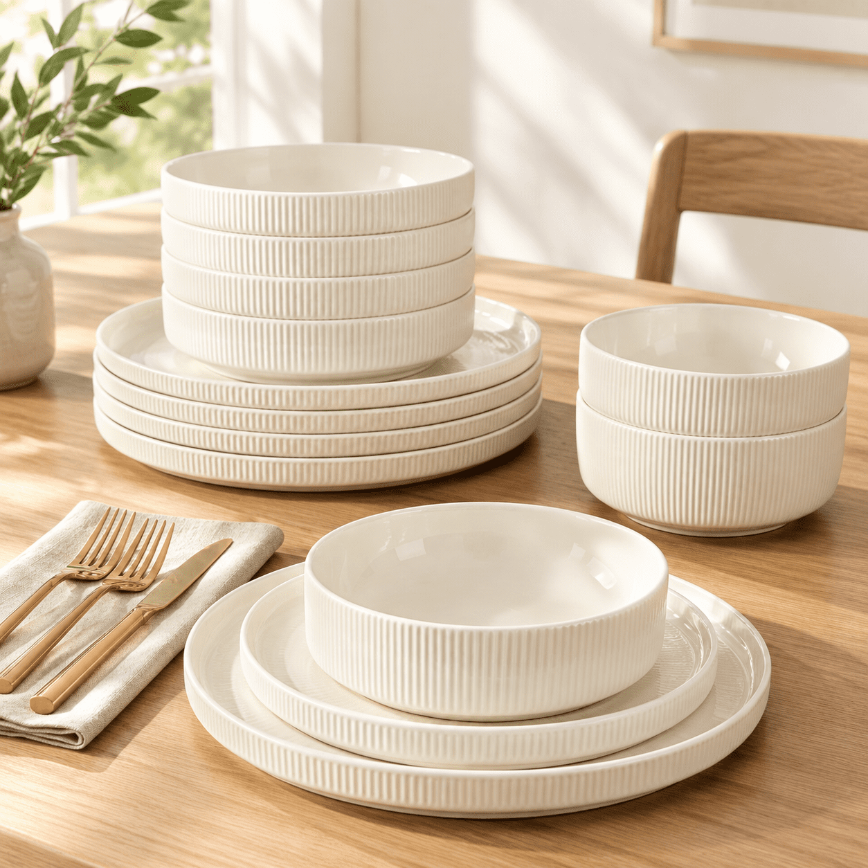 Ceramic Dinnerware Set For 4 12-piece Plates And - Walmart.com