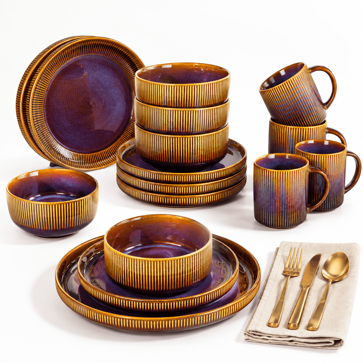Ceramic Dinnerware Set For 4 16-piece Plates And - Walmart.com