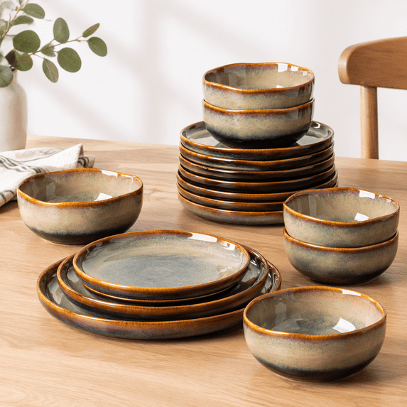 Ceramic Dinnerware Set For 6 18-piece Plates And - Walmart.com
