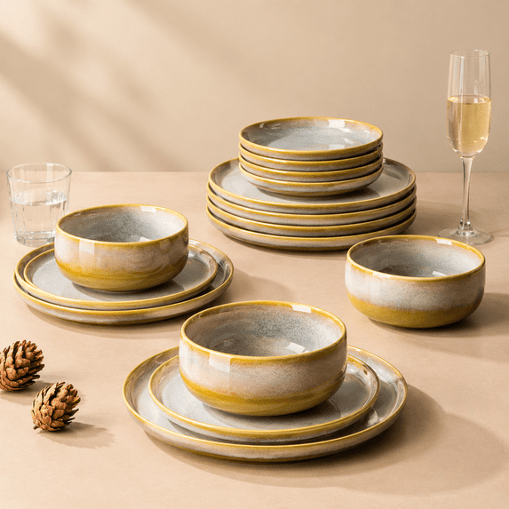 Ceramic Dinnerware Set For 6 18-piece Plates And - Walmart.com