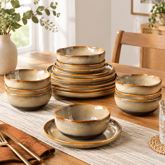 Ceramic Dinnerware Set For 6 18-piece Plates And - Walmart.com