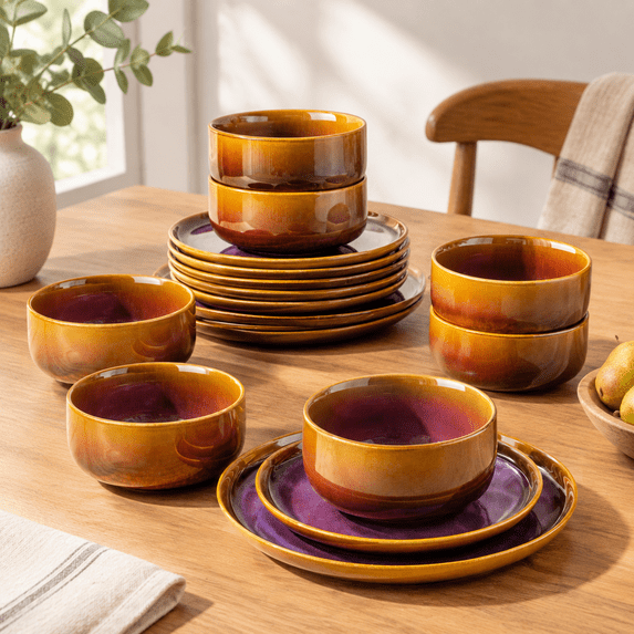 Ceramic Dinnerware Set For 6 18-piece Plates And - Walmart.com