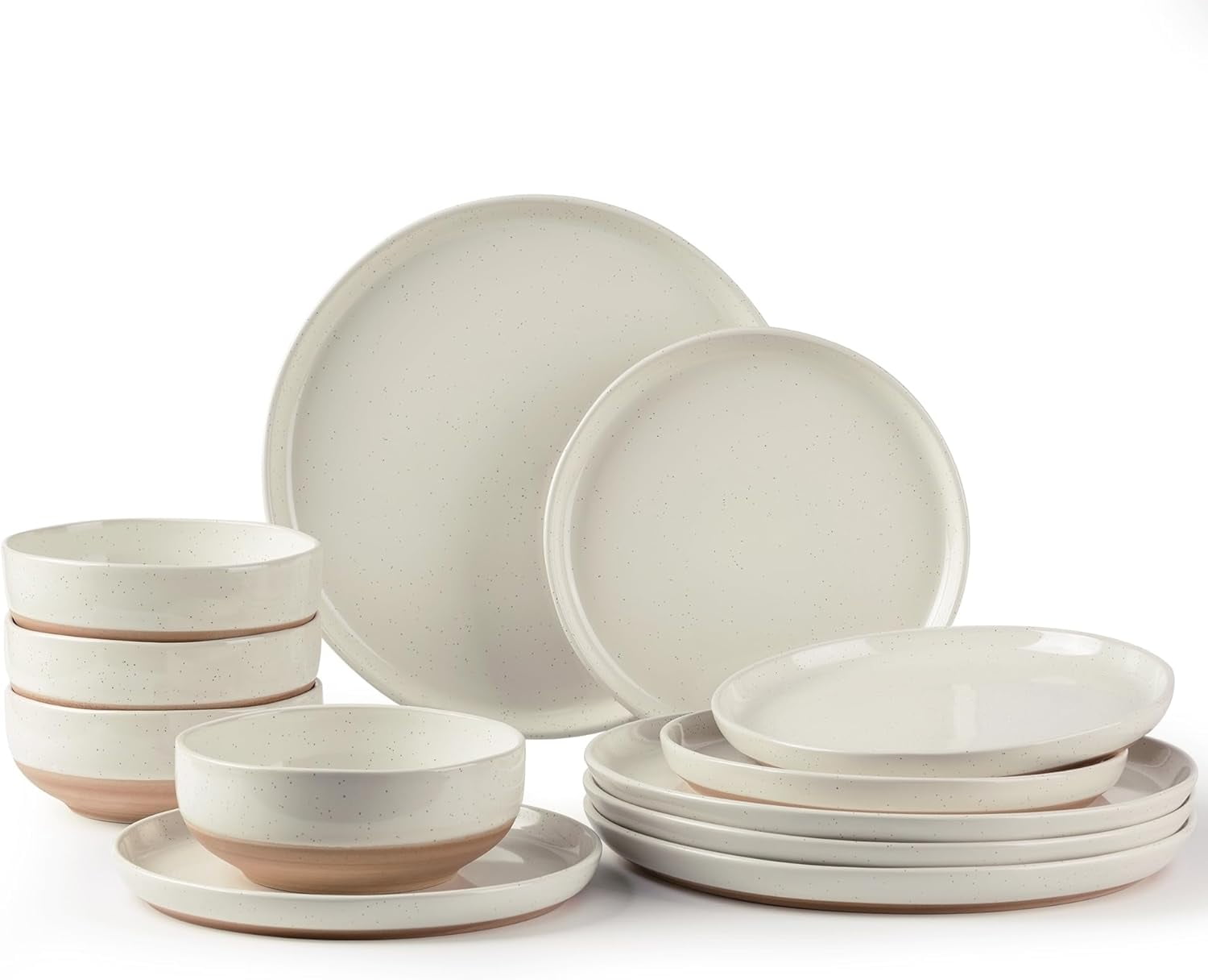 Ceramic Dinnerware Sets for 4, 12 Pieces Handpainted Plates and Bowls ...