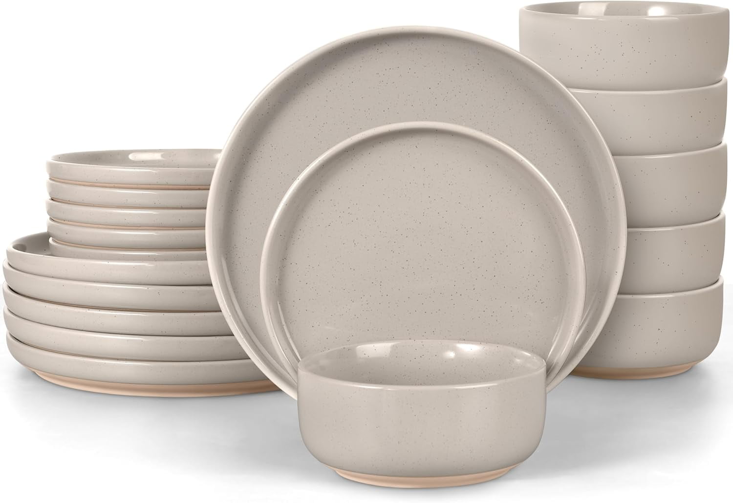 Ceramic Dinnerware Sets for 6, 18 Piece Dish Dinner Set for Dessert ...