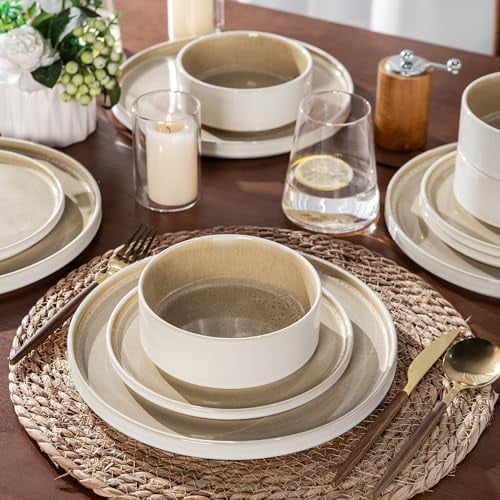 Ceramic Dinnerware Sets, Handmade Reactive Glaze Stoneware Plates and ...