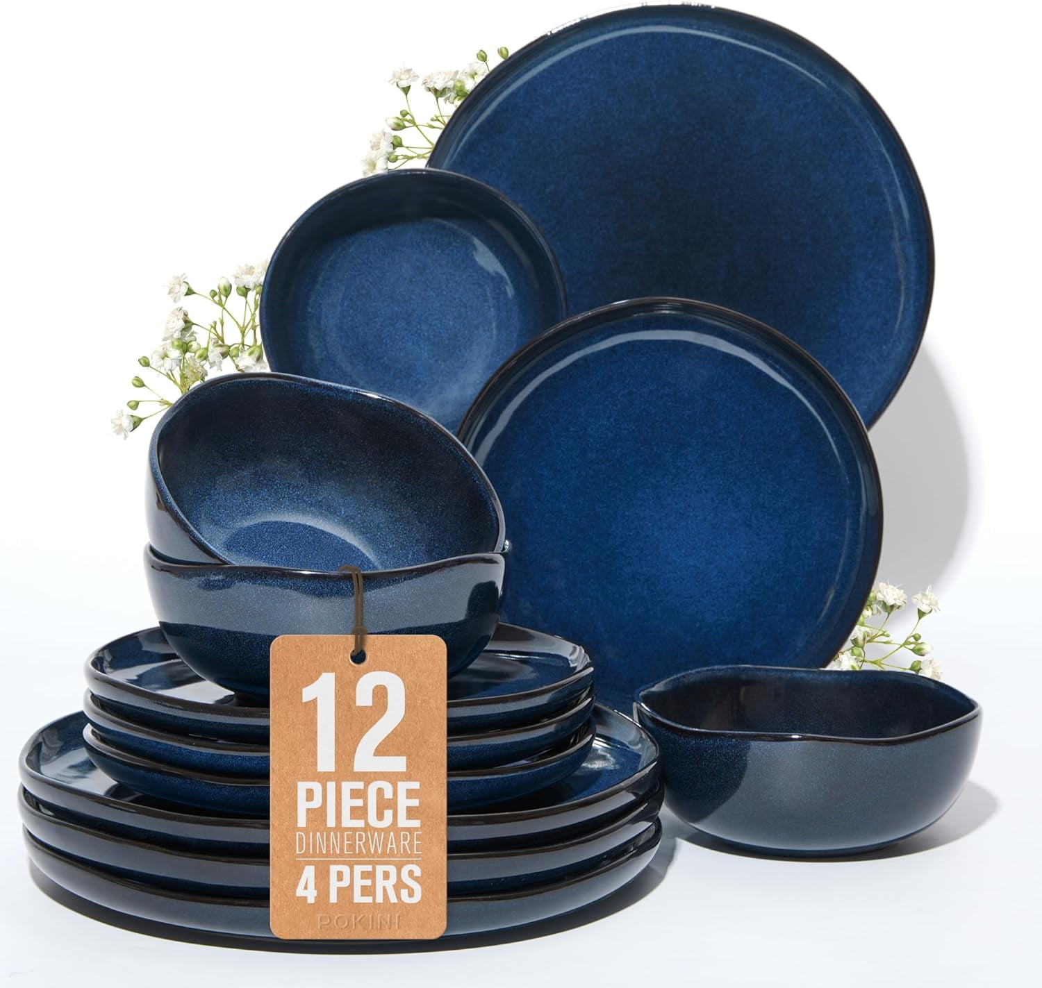 Ceramic Dinnerware Sets, Microwave Safe Plates and Bowls Sets, Kitchen ...