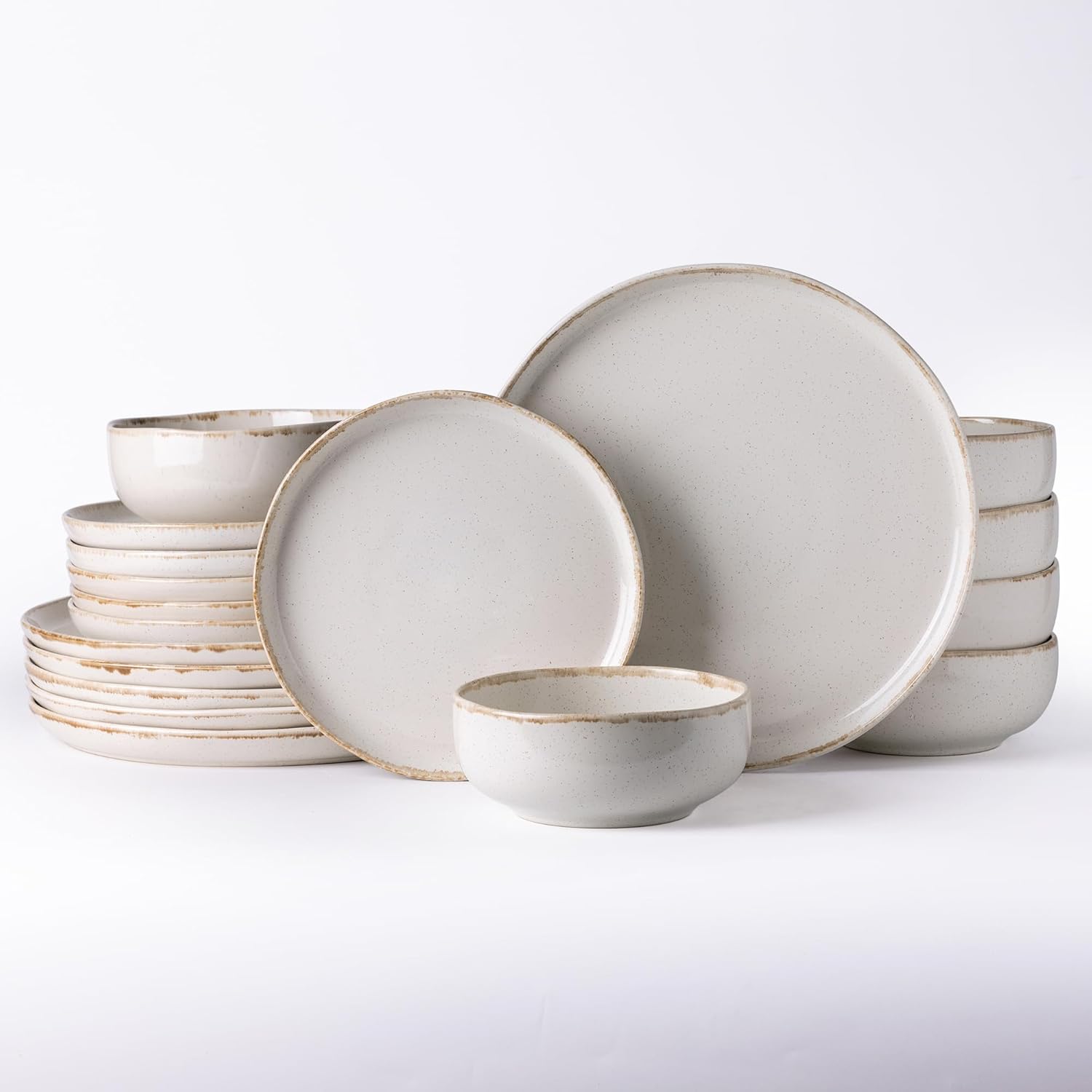 Ceramic Dinnerware Sets, Wavy Rim Stoneware Plates and Bowls Sets ...