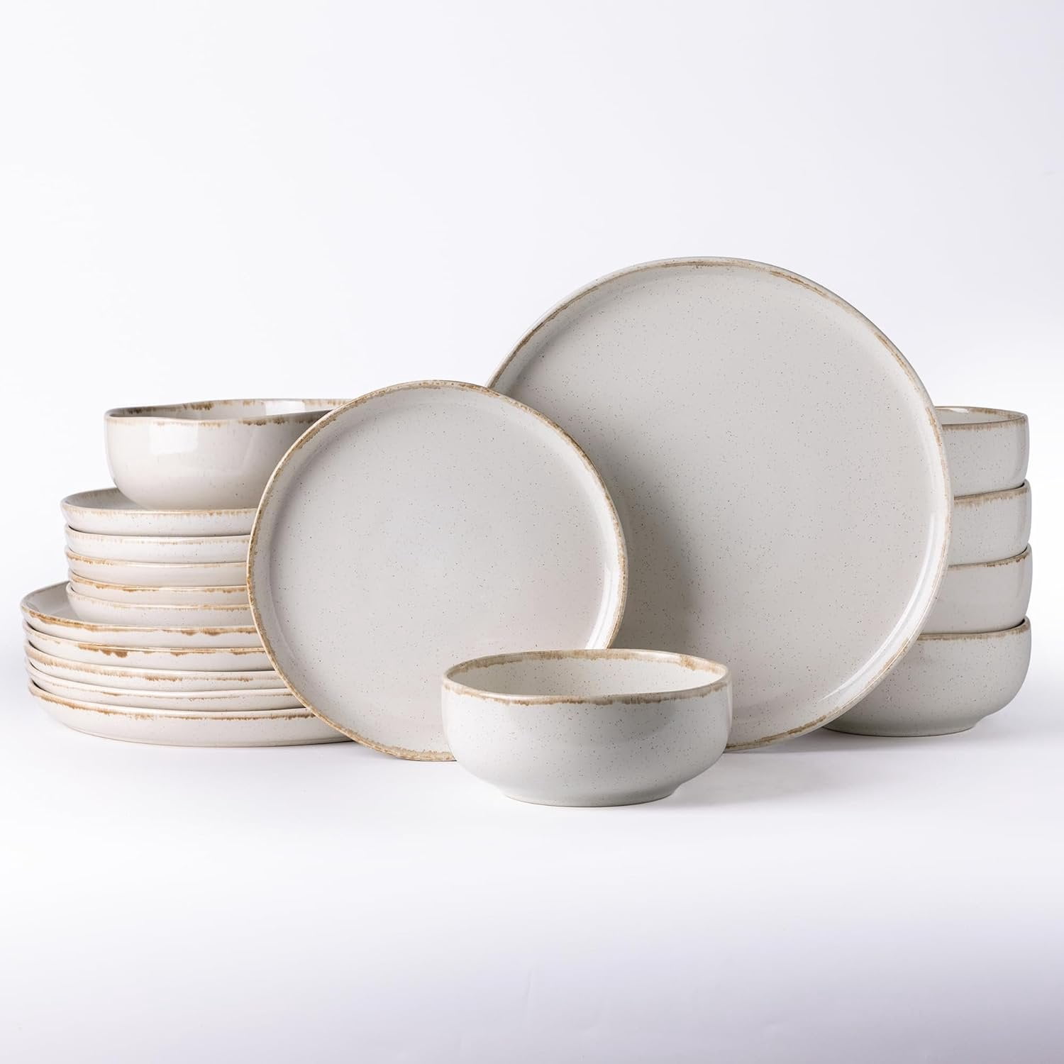 Ceramic Dinnerware Sets, Wavy Rim Stoneware Plates and Bowls Sets ...