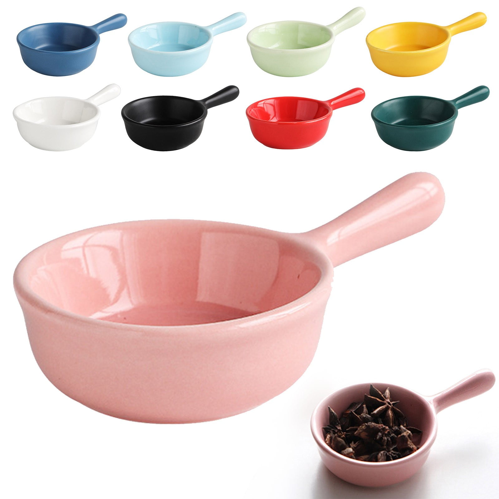 Ceramic Dipping Bowls with Handle - 2oz Mini Sauce Dishes for Sushi ...