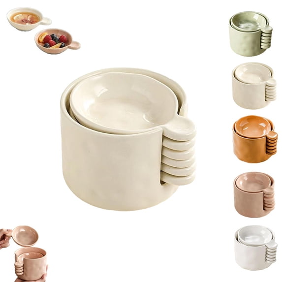 Ceramic Dipping Sauce Bowls Set, Cute Flower & Square Soy Sauce Dishes ...