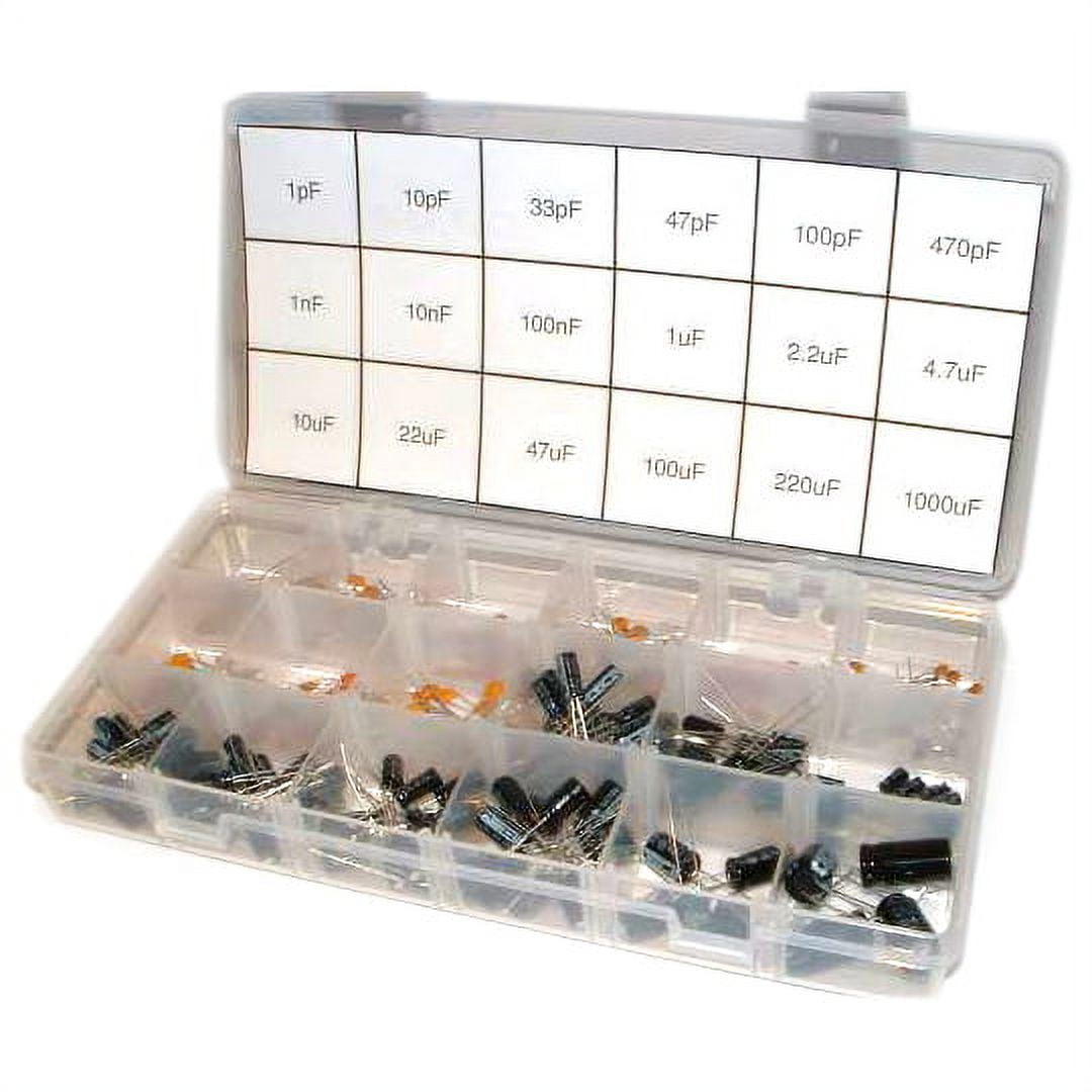 Ceramic Disc Capacitor Kit - 150 Pieces in Slotted Storage Container ...