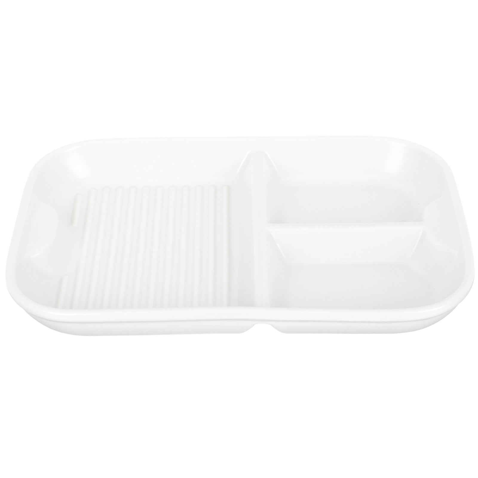 TEHAUX Snack Serving Tray Ceramic Divided Plate White 1Pack 9.82x6.68x0 ...
