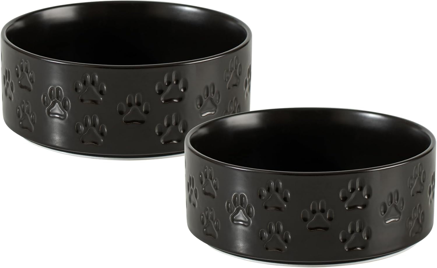 Ceramic Dog Bowl Set with Anti-Slip Rings for Medium Breed Dogs, 7.3 ...