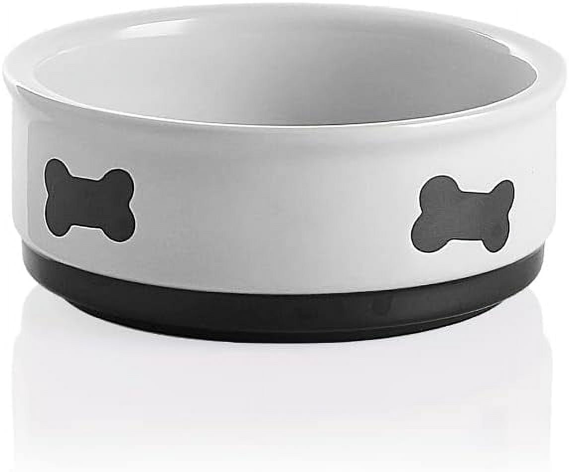 Ceramic Dog Bowls with Bone Pattern, Dog Food Dish for Small Dogs ...