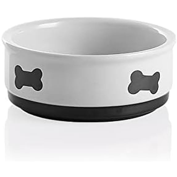 Ceramic Dog Bowls with Bone Pattern, Dog Food Dish for Small Dogs ...