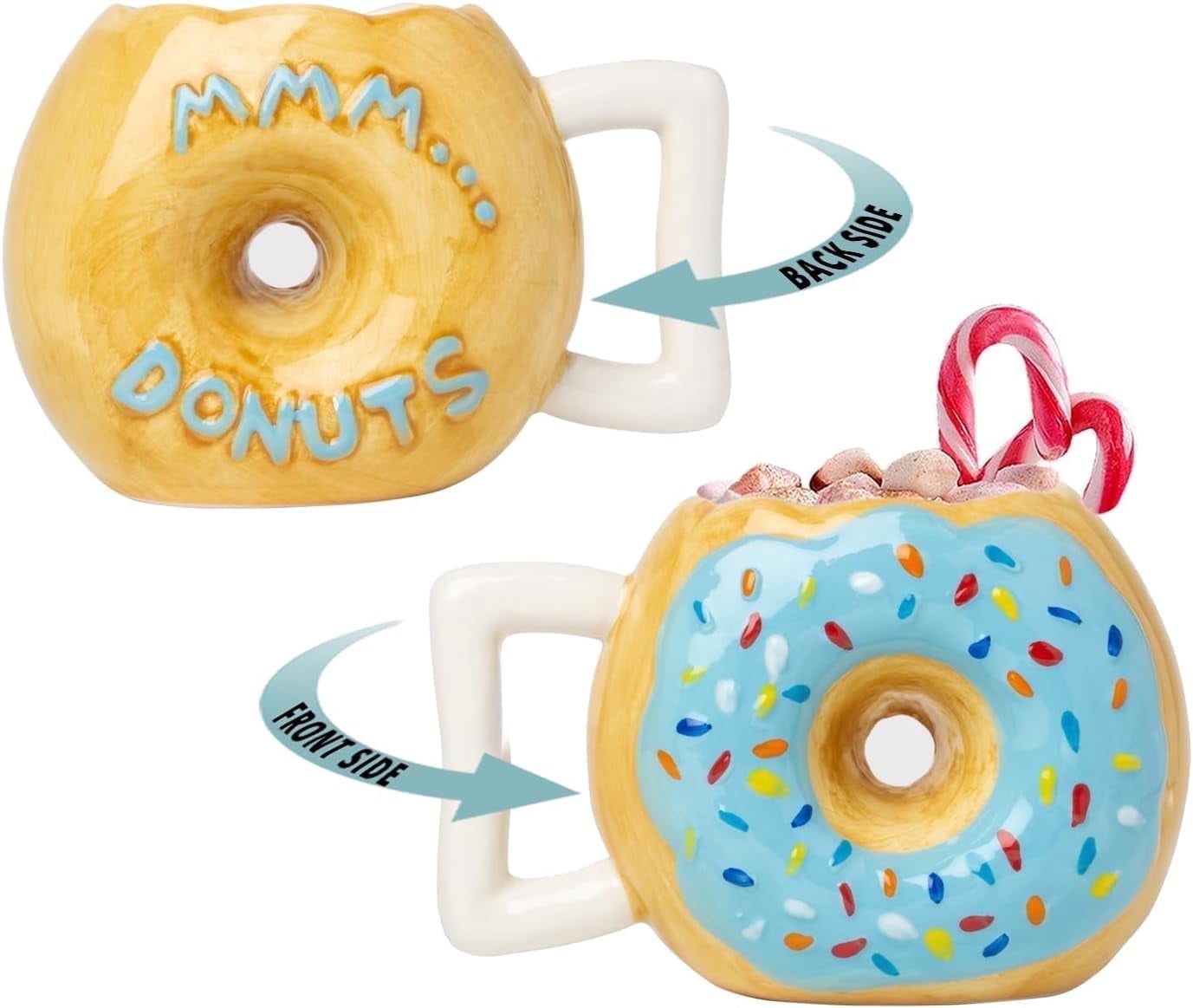 Comfify Ceramic Donut Mug - Delicious Chocolate Glaze Doughnut Mug with ...
