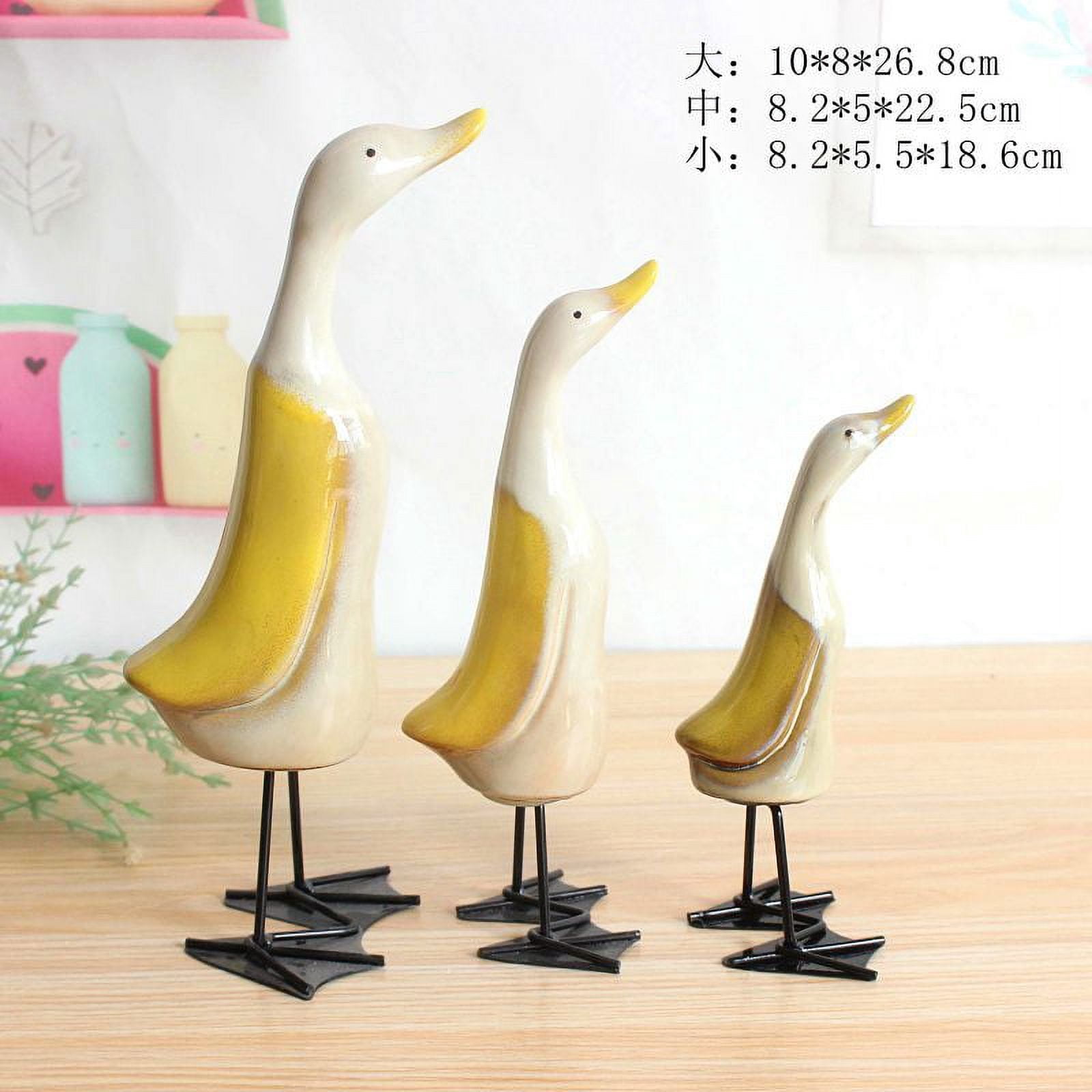 Ceramic Duck Craft with Iron Feet - Home and Hotel Decor Duck Figurine ...