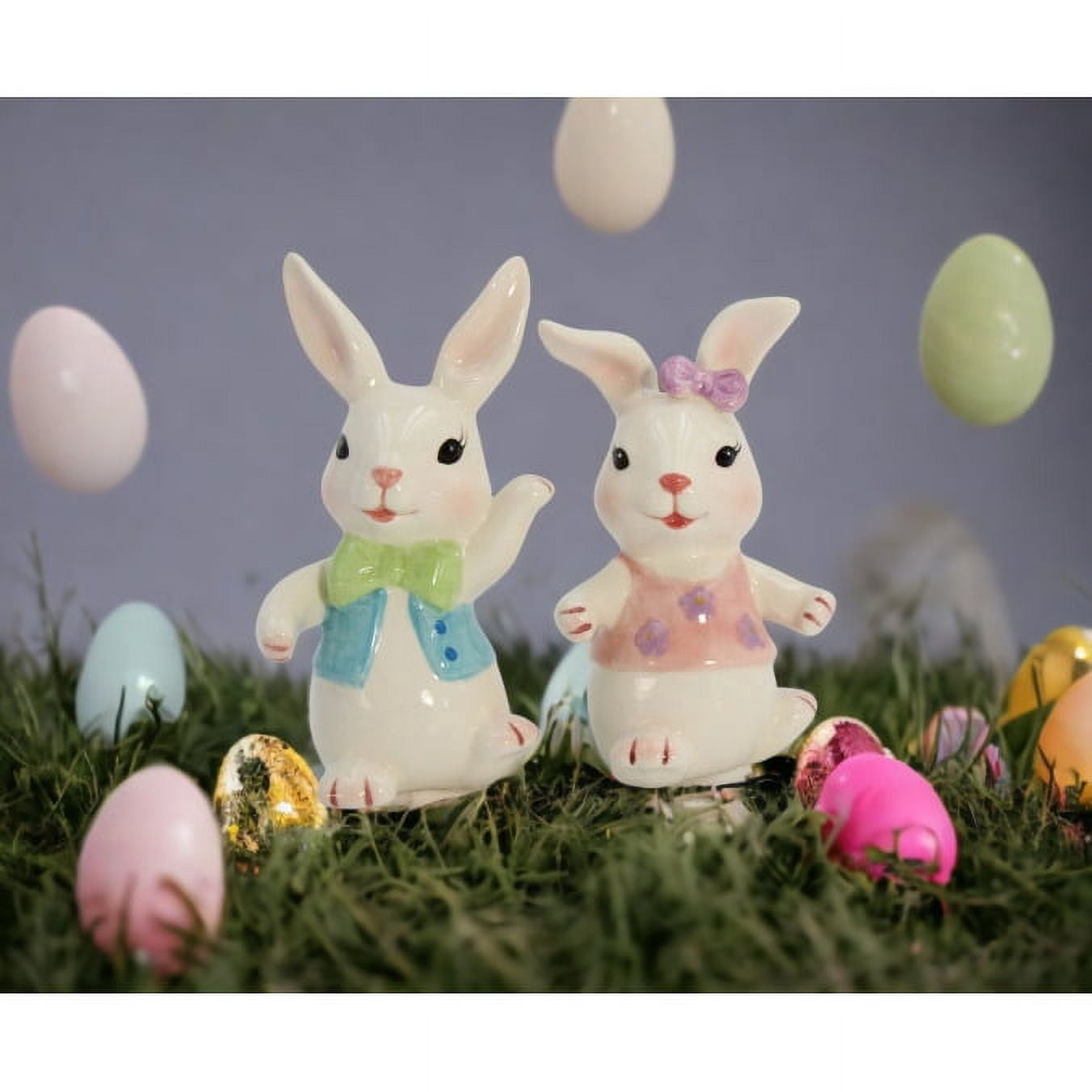Ceramic Easter Bunny Dancing Couple Salt and Pepper Shakers Gift ...