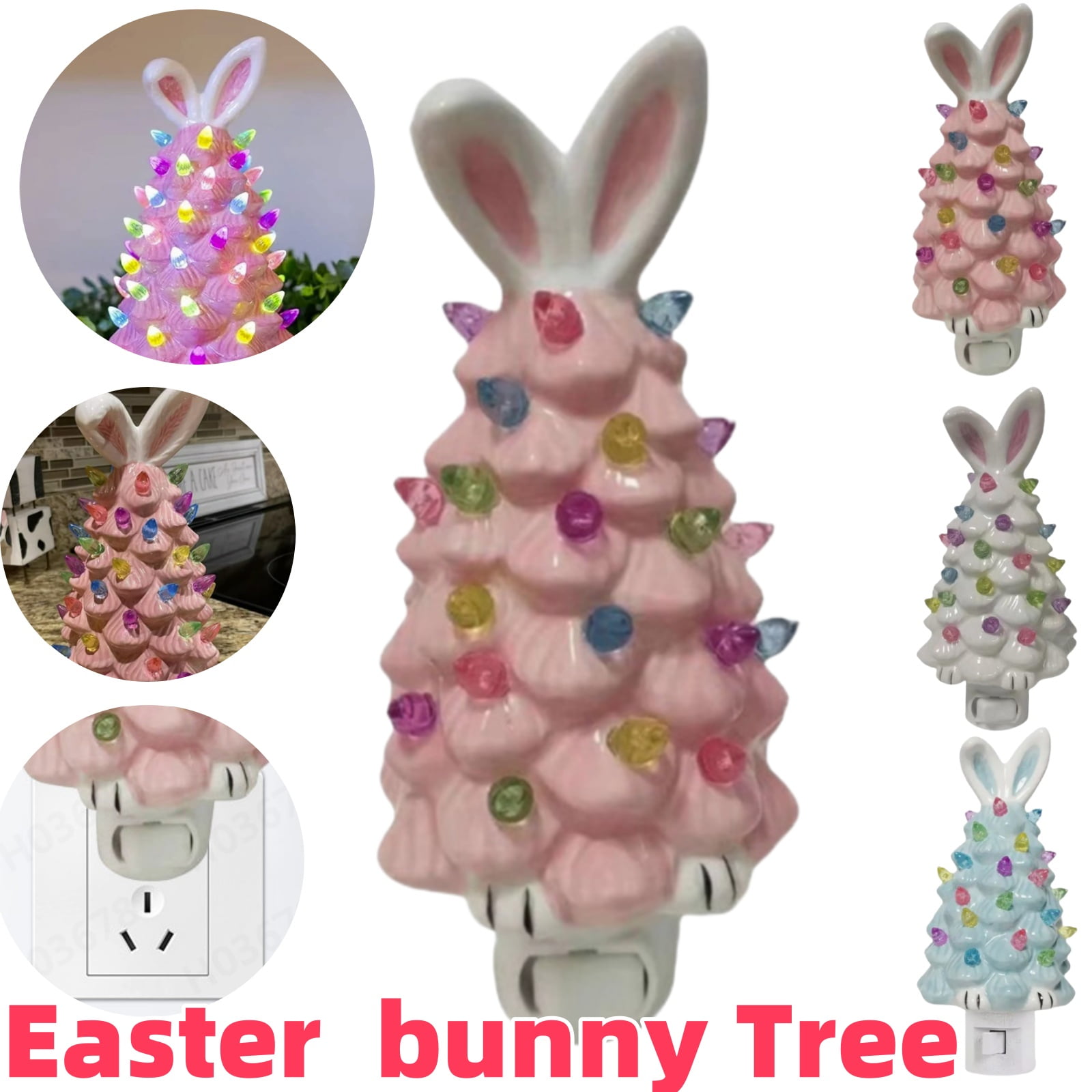 Ceramic Easter Bunny Tree Easter Decorations for Home Bunny Tree Easter ...