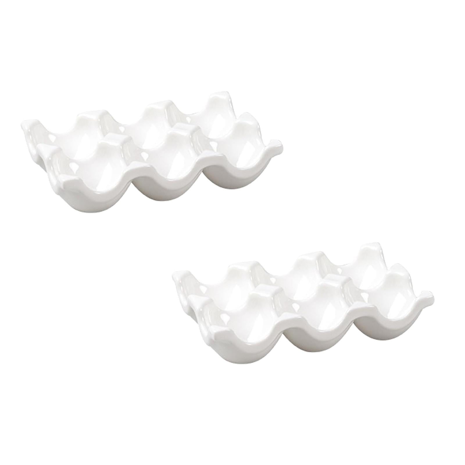 Ceramic Egg Box Egg Tray Holder Non Slip Egg Storage Organizer for ...