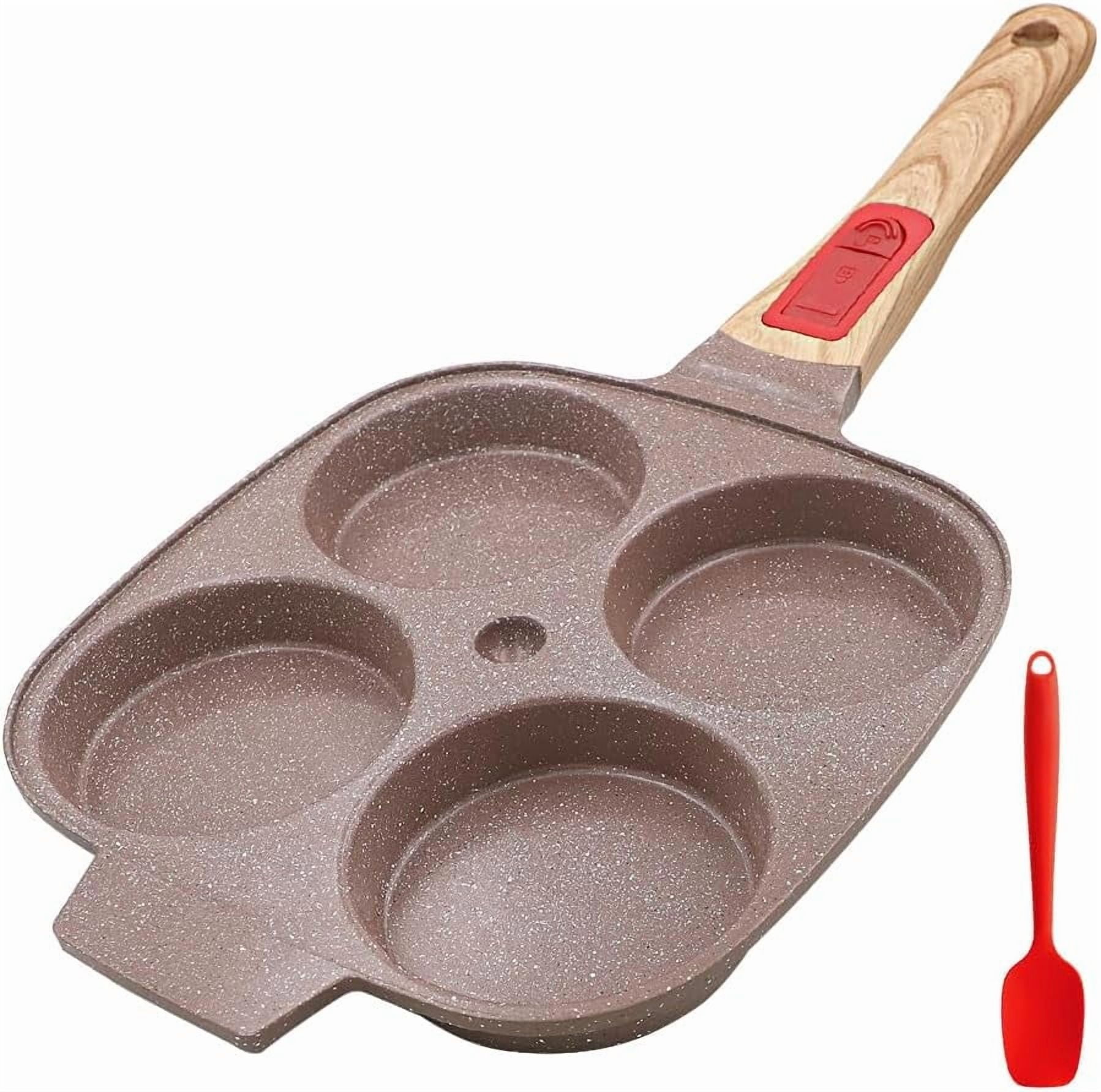 Ceramic Egg Frying Pan, Nonstick 4 Cup Fried Egg Pan with Detachable ...