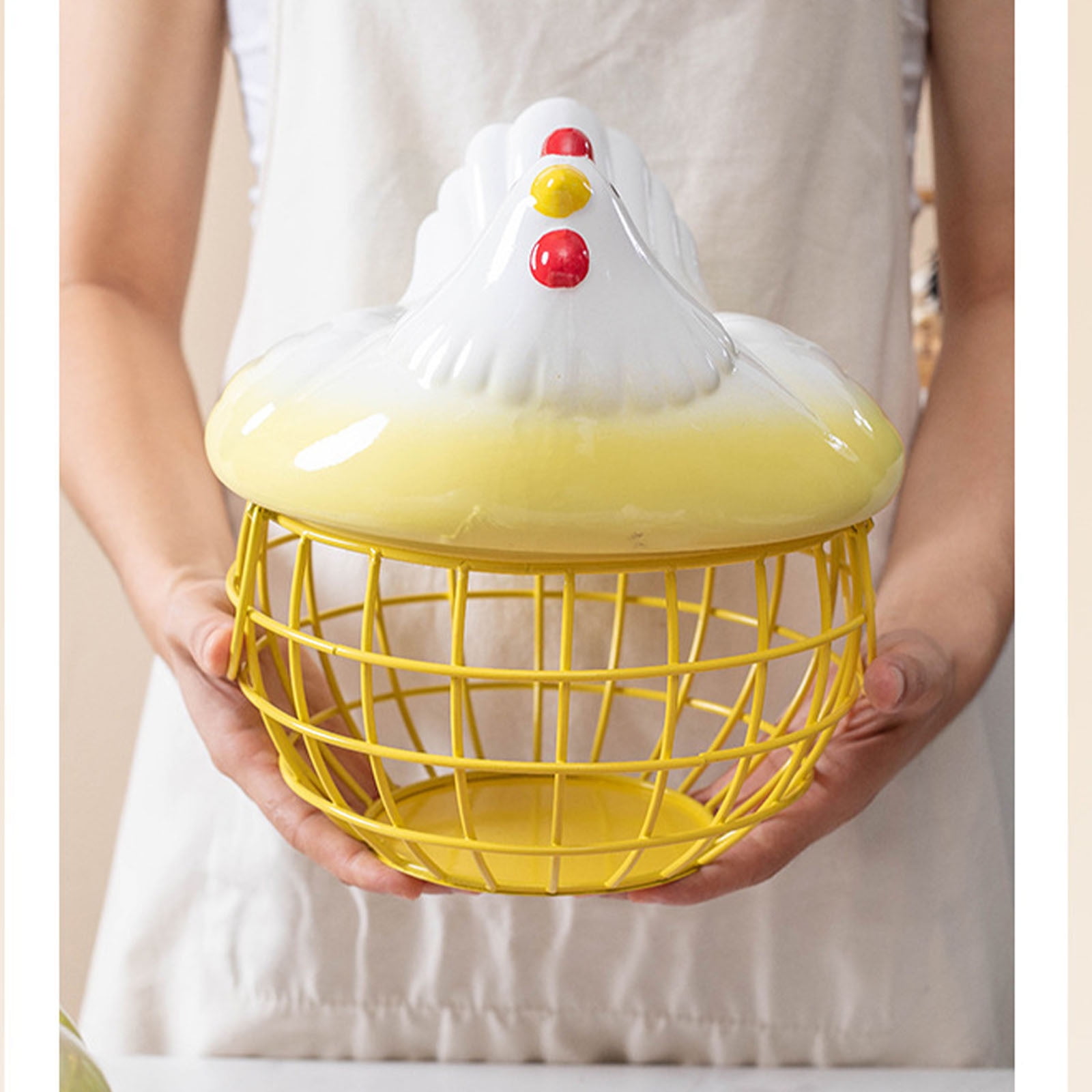 Ceramic Egg Storage Basket Kitchen Organizer Fruit Bowl Household ...