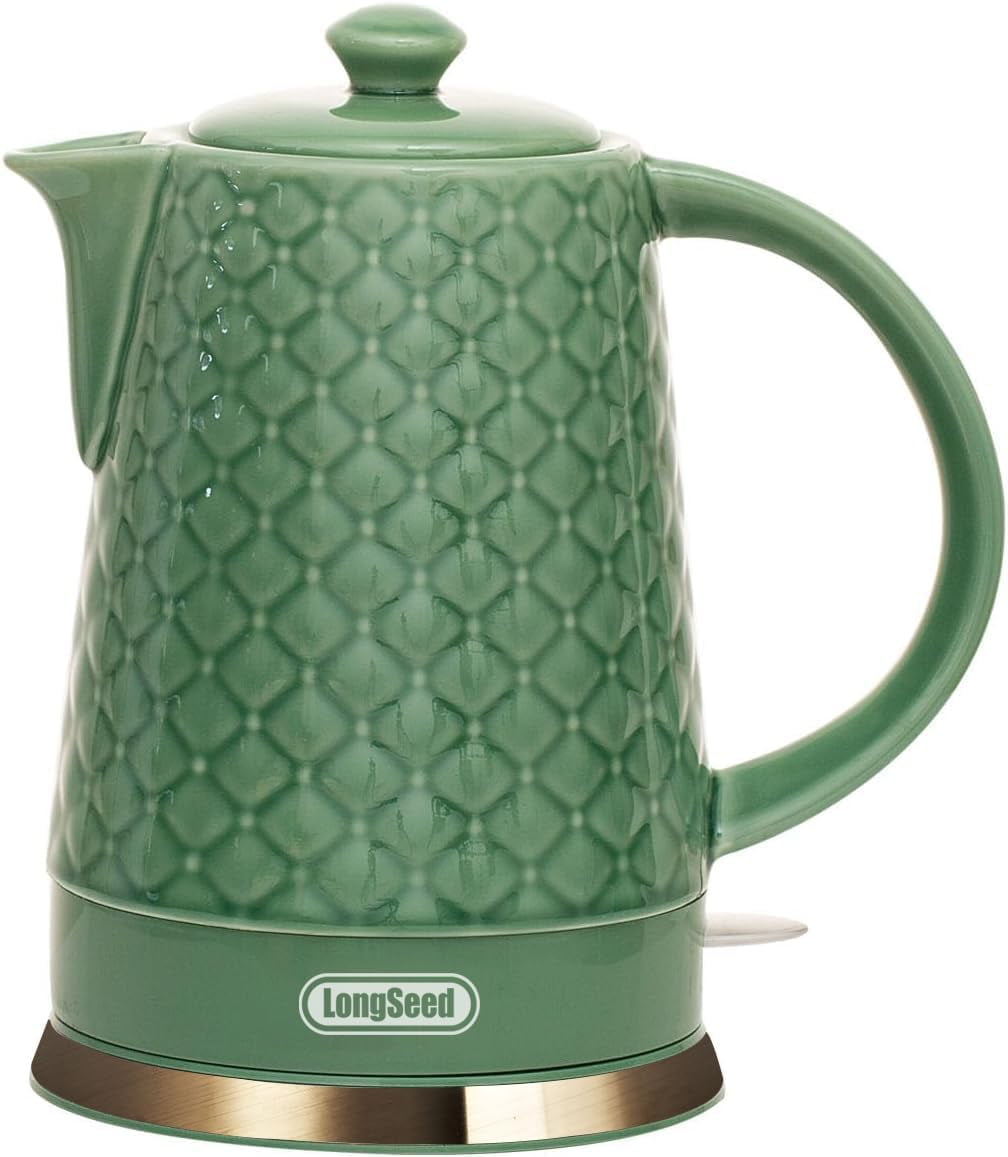 Ceramic Electric Kettle, 1.5L/1200W Boil Water Quickly and Easily with ...