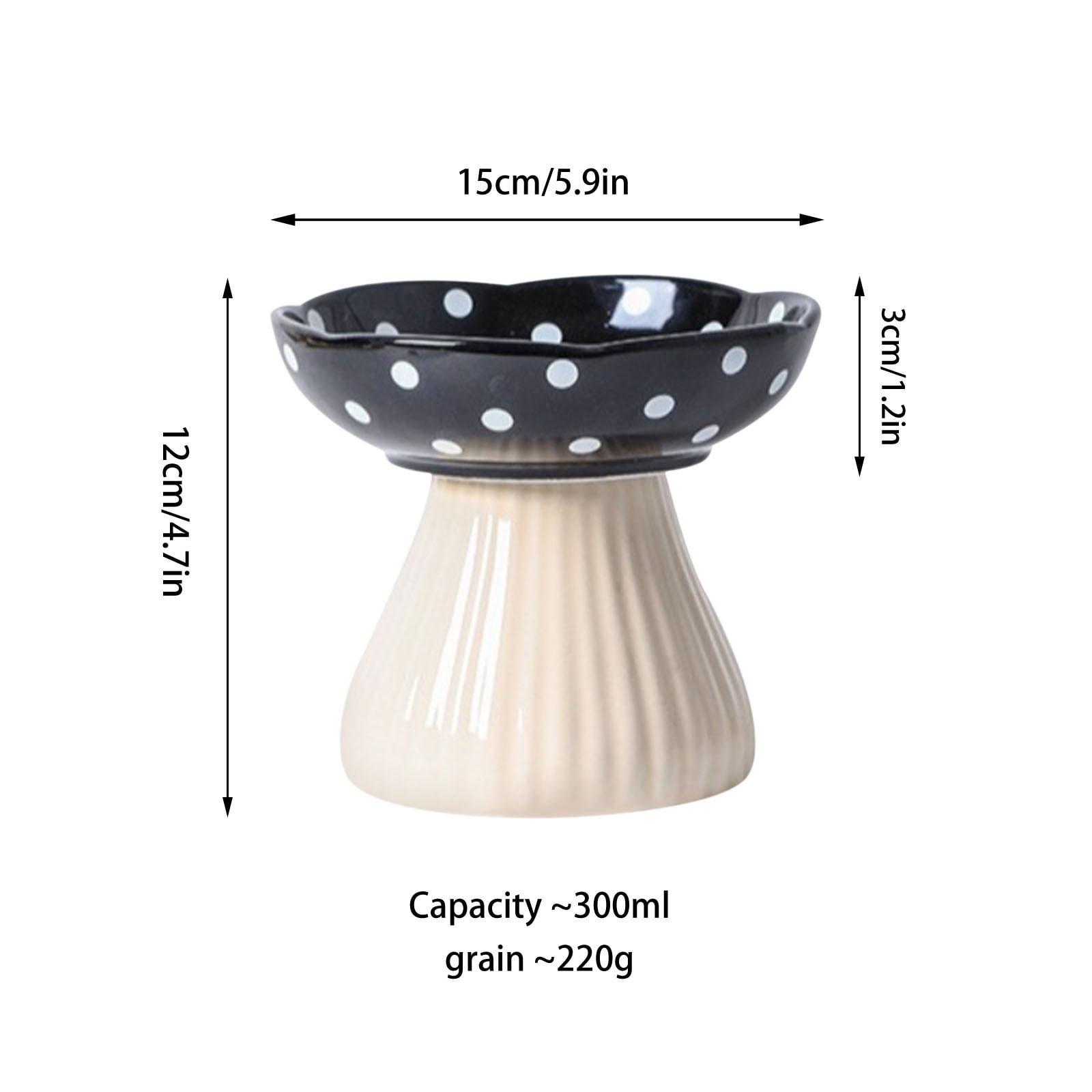 Ceramic Elevated Cat Bowl 5.9 Inch Wide, Whisker Friendly Raised Cat ...