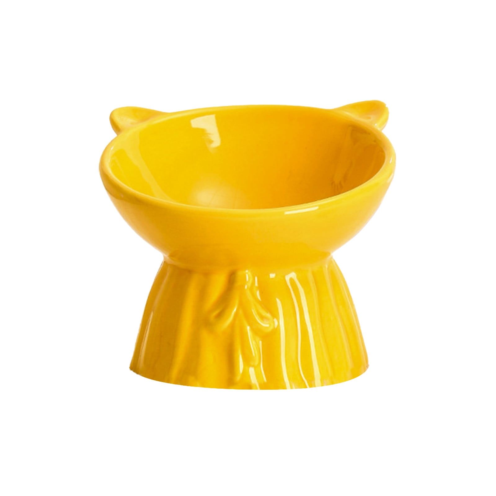 Ceramic Elevated Cat Bowl, Wide Raised for Food and Water, Whisker ...