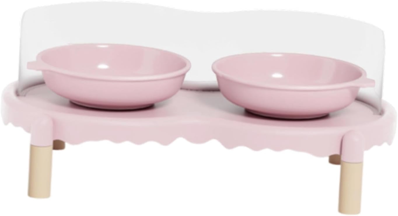 Ceramic Elevated Cat Bowls Raised Cat Food Bowl with Splashproof Guard ...