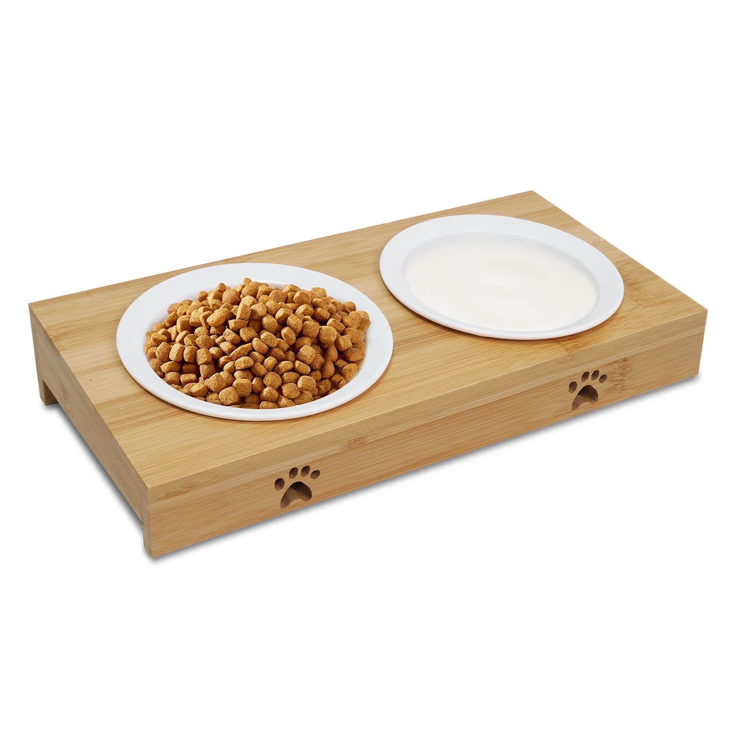 Ceramic Elevated Cat Bowls with Stand, 2 Pcs Raised Cats Puppy Dishes ...