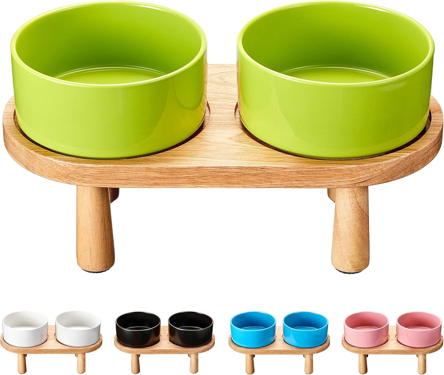 Ceramic Elevated Dog Bowls, Pet Food and Water Bowl Set for Small Dogs ...