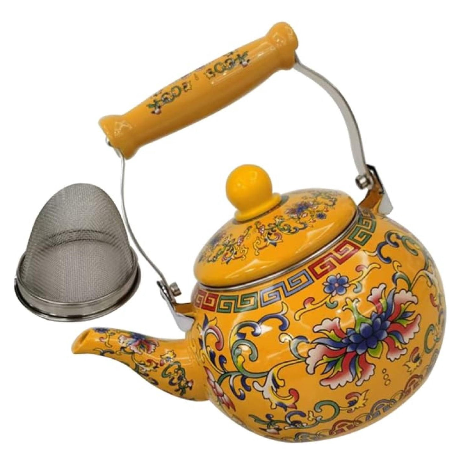 Ceramic Enamel Tea Kettle 2.2L Large Porcelain Enameled Teakettle ...
