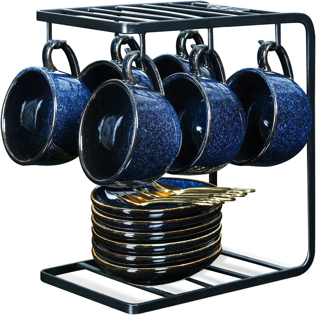 Ceramic Espresso Coffee Cups Set 4 oz Porcelain Espresso Cups with ...