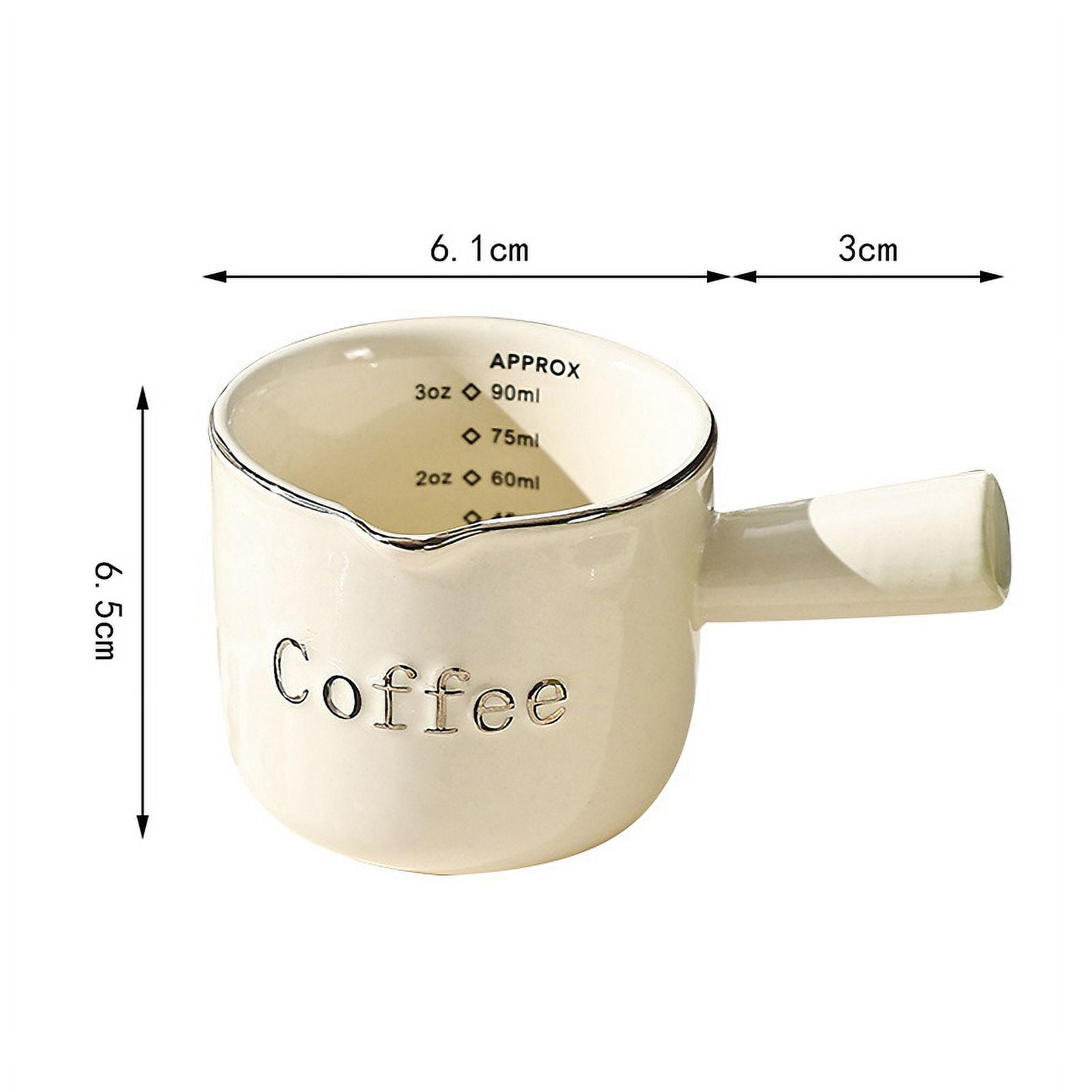 Ceramic Espresso Coffee Measuring Cup With Scale Extraction Cup Milk ...